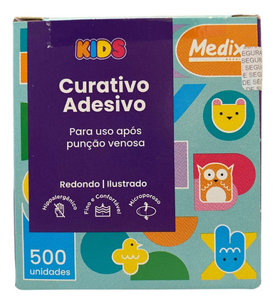 Medix Curativo Pós Coleta Kids Adesivo Hipoalergico Rolo 500un/cx