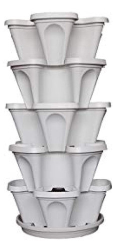 Mr. Stacky 5 Tier Stackable Strawberry Herb Flower and Vegetable Planter