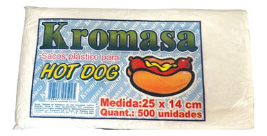 Kromassa Plastic Hot Dog Bags Large Kit 1000 Units