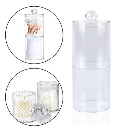 Bella Rosa Circular Acrylic Cotton and Swab Organizer