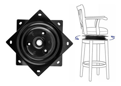 Soluzione Rotating Base Plate Black Steel 15 X 15cm for Furniture