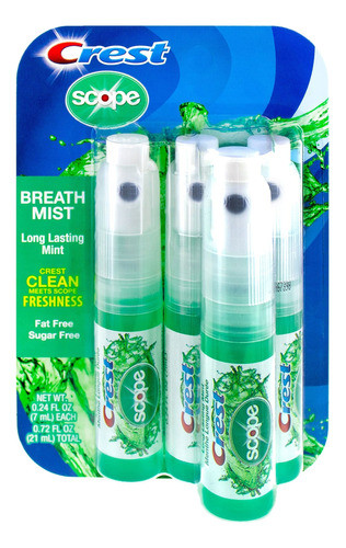 Crest Scope Long Lasting Mint Breath Mist Original C/4 Unids
