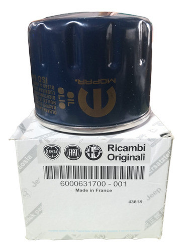 Original Fiat Oil Filter for Cronos Argo 1.3 Made in France