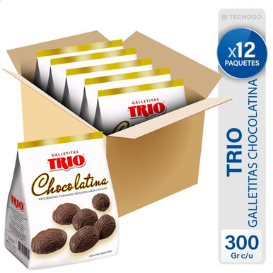 Trío Caja Galletitas Chocolate Trio Bañadas Chocolatina Pack