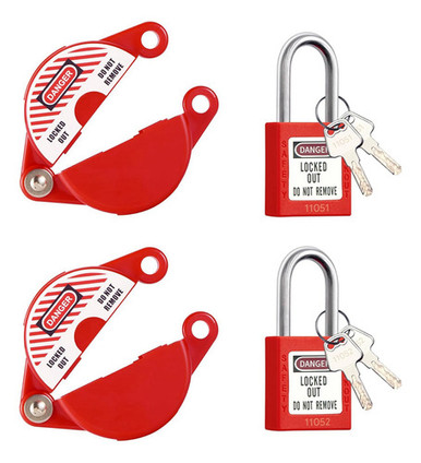 2 Valve Lockout Sets with Safety Padlocks