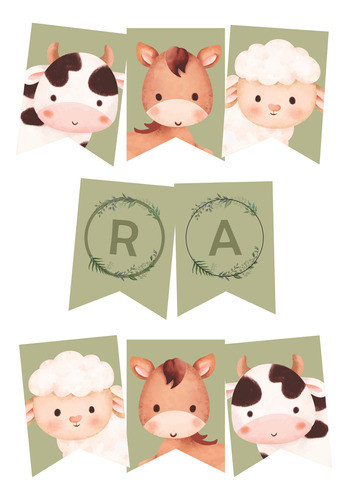 Tienda Ine Printable Farm Animals Bunting Kit