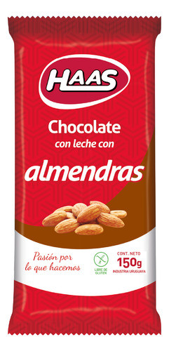 Haas Almond Chocolate Tablet 150 Grs