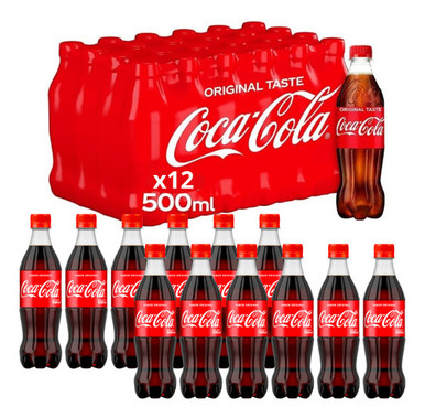 Coca Cola Original 500ml Bottle Pack of 12 Units