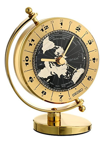 Seiko Computer and Time World Clock Desk Solid Brass Case
