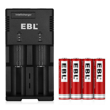 EBL 2-Bay Battery Charger with 4 x 800mAh Batteries