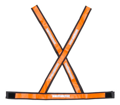 Delta Reflective X Vest for Signaling in Orange/White