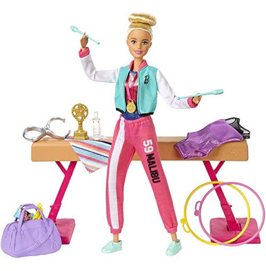 Barbie Gymnast Doll Playset with Spinning Function and Balance Beam