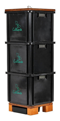 Cultivarte Compostera - Black Stacking Bins Worm Composting System