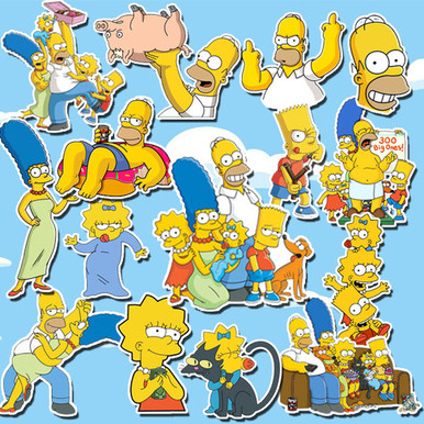 SubliJF Pack of Waterproof The Simpsons Stickers - 15 Units