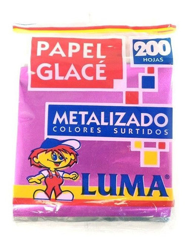 Luma Metallic Glacé Paper X200 Sheets 10x10cm Assorted Colors