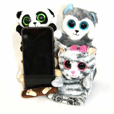 SF Adorable Plush Dog Cell Phone Holder - Husky
