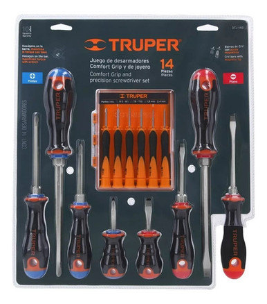 Truper Precision Screwdriver Set - 14 Pieces