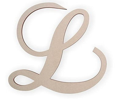 Jess And Jessica Wooden Curvy Letter L for Entrance Door