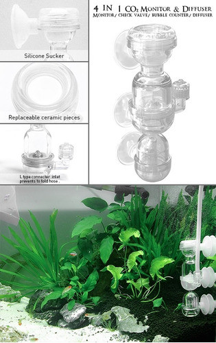 Aquatank CO2 4 in 1 Diffuser, Monitor, Bubble Counter, Anti-Reflux Valve