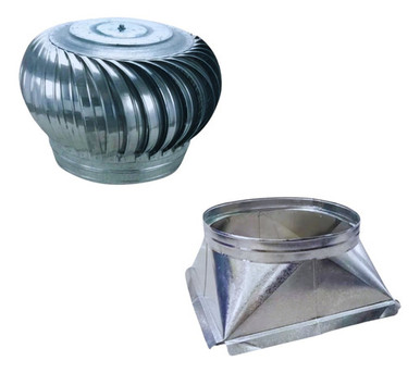 Meflex Extractor Eólico Con Base 16 Pulgadas 40cm Chapa Galvanizada