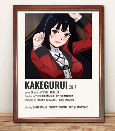 Cafoot Kakegurui Poster Framed for Hanging Manga