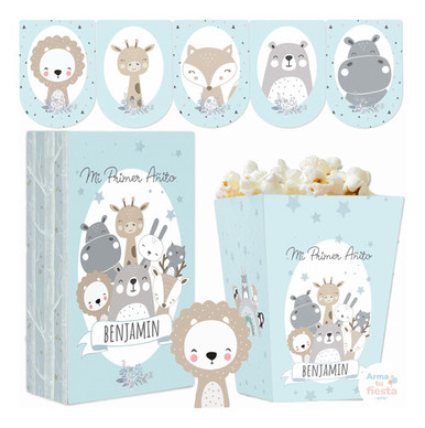 Arma Tu Fiesta Nordic Animals Celeste Printable Kit with Editable Text