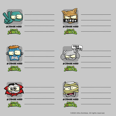 Mooving Ultra Zombies Self-Adhesive School Labels