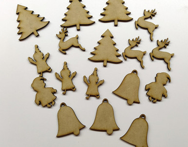 20 Christmas Bells Fibrofacil MDF 5cm Figures