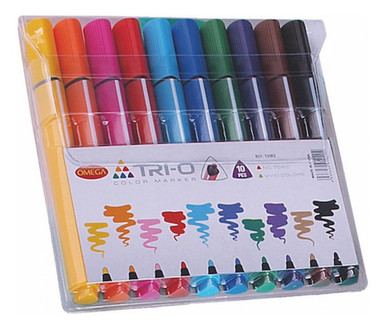 Omega Trio Thick Marker Set of 10 Colors