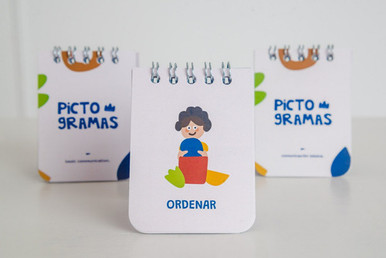Blue-Mom Pictograms in Free Notebook Format Daily Routine in Spanish