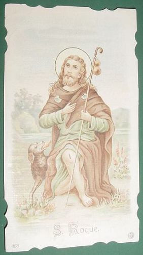 Tarjeta - Ancient Religion - San Roque - Color Lithograph