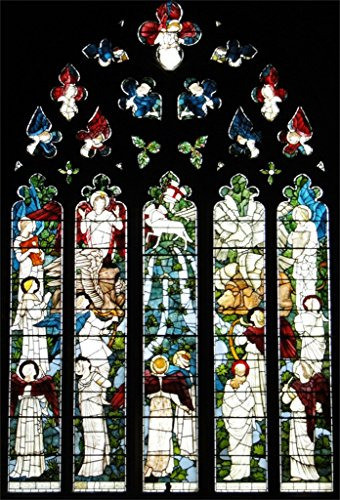 Aofoto 5x7ft Angel Stained Glass Photography Vintage Church Background