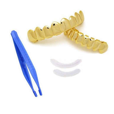 Bling Cartel 14 K Grillz Finished in Gold with Eight 8 Upper and Lower ...