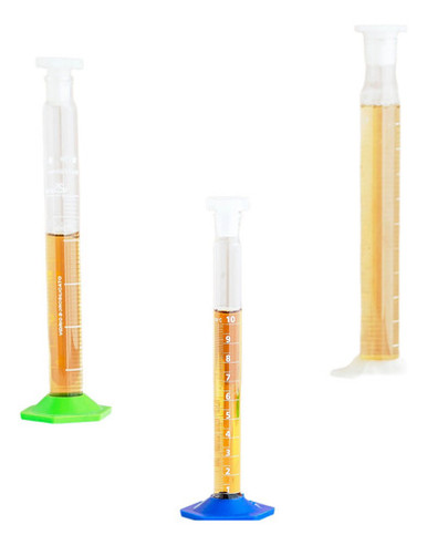DAGÓN 3 Graduated Glass Measuring Cylinders 5ml with Plastic Base and Lid