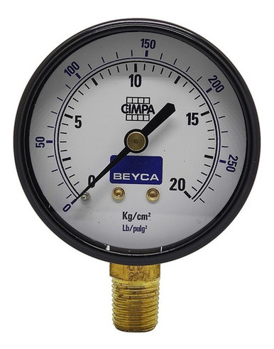 Beyca Manometer 20 Kg 63mm 1/4" Bottom Fitting
