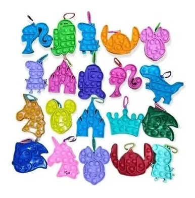 Popit Bubble Fidget Toy Keychain with 3 Bubbles