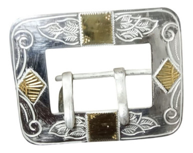 Crisol Silver and Gold Criolla Buckle