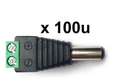 Genérica Ficha Plug Macho 5.5 X 2.1mm X 100 Unid Utp Cctv Led Camaras