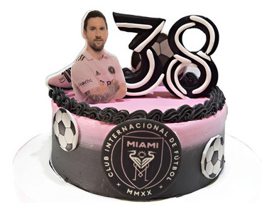 SS GOURMET Torta Messi Inter Miami - Soccer Birthday Buttercream for 20
