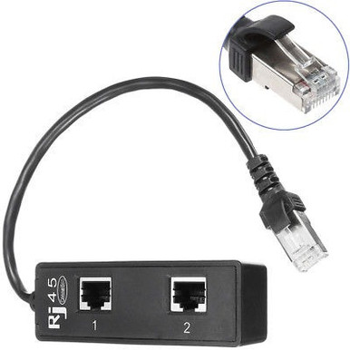 RJ45 1 to 2 LAN Splitter Extender Adapter
