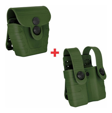 Bélica Kit Tab Lock Fast - Universal Holder + Dual Magazine Holder / Green