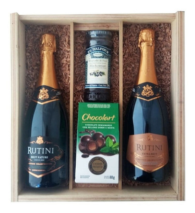 Rutini Champagne Sparkling Wine Gift Box for Valentine's Day