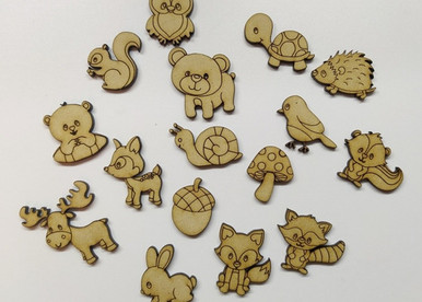 200 Forest Animals 10cm Fibrofacil MDF Souvenirs