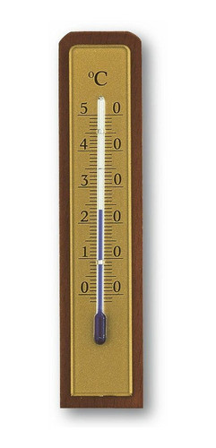Fan Nails Walnut Wood Base Thermometer with Acrylic Scale Tfa 12.1009