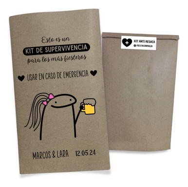 FiestaConMagia 60 Anti-Hangover Sachets Flork Wedding Birthday Party Kit