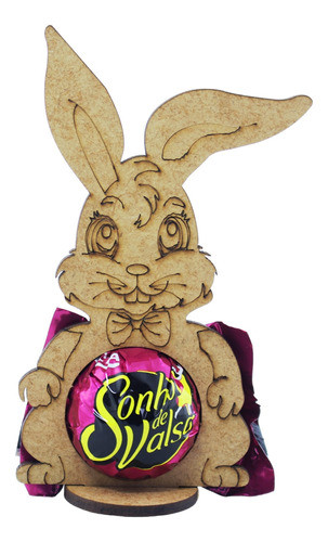 Superatacadãodomdf Easter Bunny MDF Chocolate Holder - 100 Units