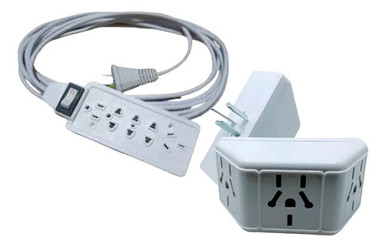 MV Triple Pyramid Adapter Combo X2 + 5m Multi-Socket Extension Cord