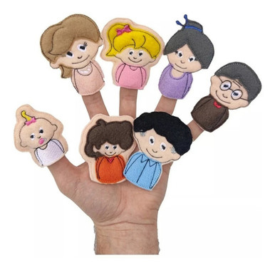 Oli's Place X7 Complete Family Finger Puppets Set