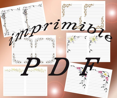 Digital Printable Lined Paper PDF, A3, A4, A5, and A6 x 7u