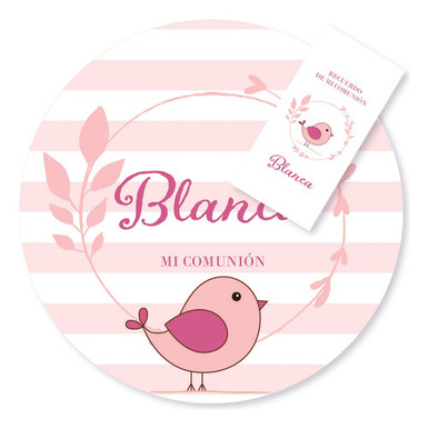 MACHUPICHU Printable Communion Baptism Pink Bird Kit